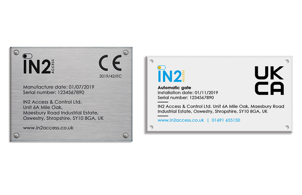 CE and UKCA plates Government Update – IN2 Access & Control Ltd