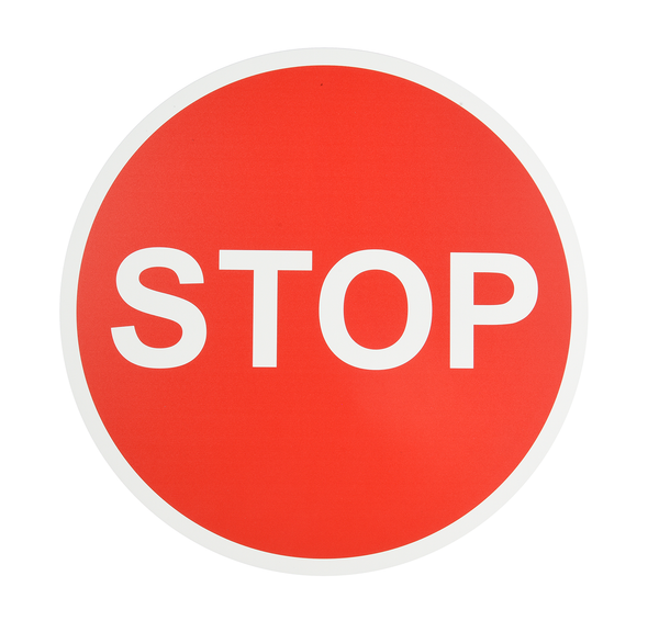 Round Stop Sign 300mm (Foam PVC version) – IN2 Access & Control Ltd